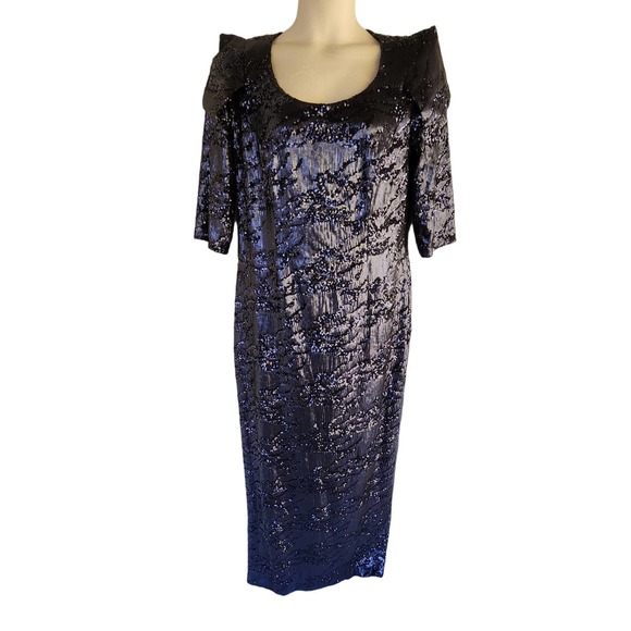 Ozcar G | Dresses | Ozcar G Embellished Navy Cocktail Formal Mob Gown ...